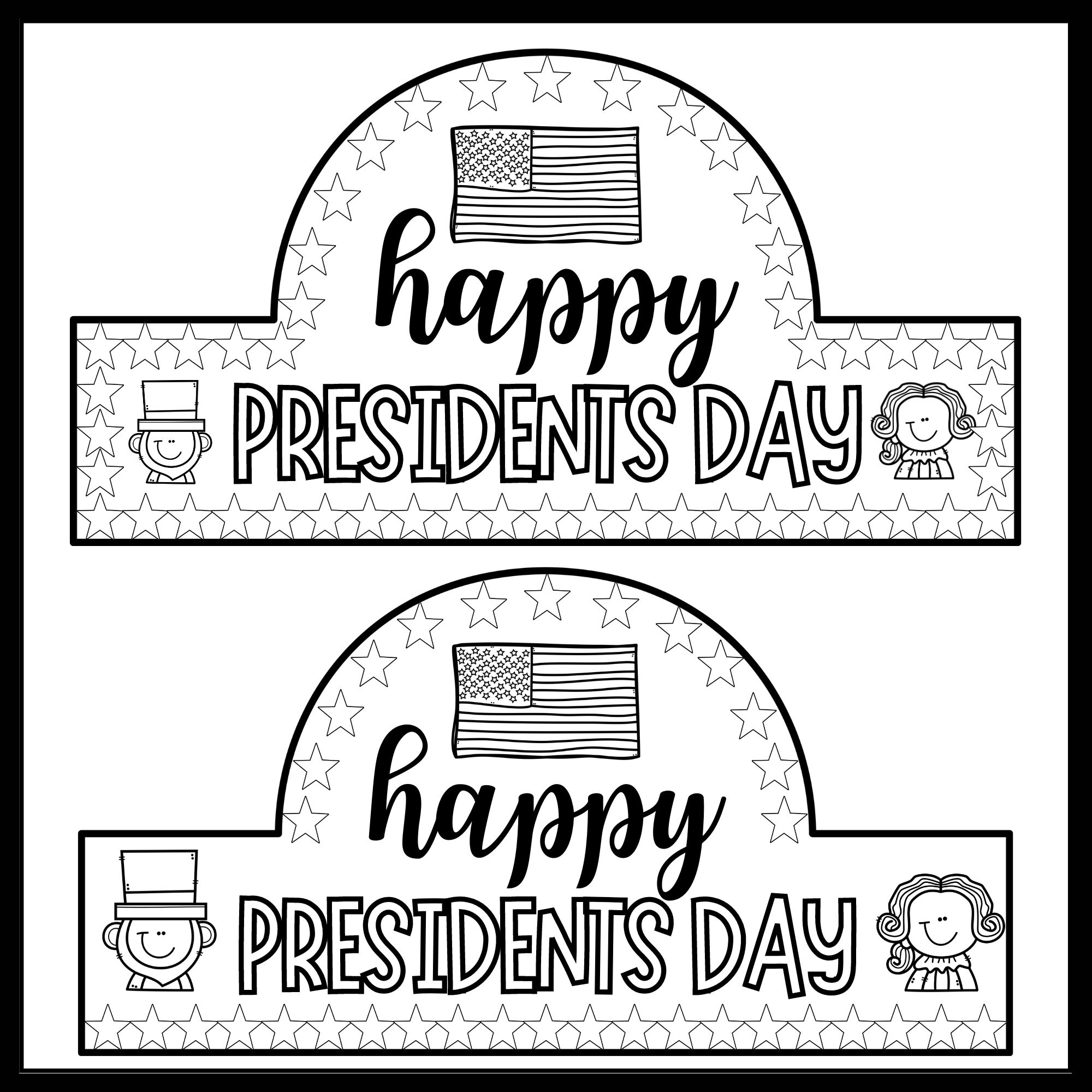 Presidents Day Crowns - Hats - Headbands - Craft for February - George ...