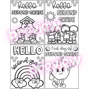 Hello Second Grade Coloring Pages - First Day of 2nd Grade Easy ...