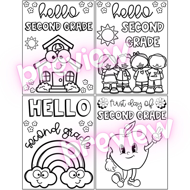 Hello Second Grade Coloring Pages - First Day of 2nd Grade Easy ...
