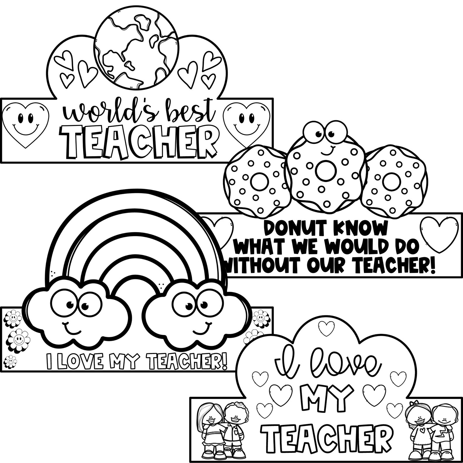 Teacher Appreciation Day Craft Crowns-hats-headband- Coloring Best ...