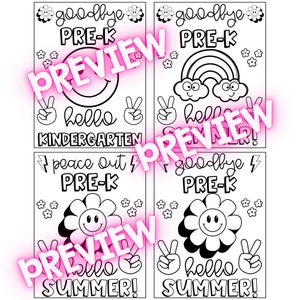 Goodbye Prek Pre-kindergarten Coloring Pages-end of Year-peace Out Pre ...