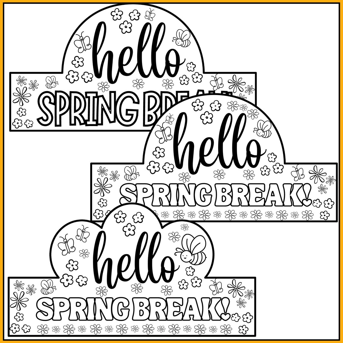 Spring-spring Break Hat Crowns Headband Craft Hello Spring Hello Spring ...