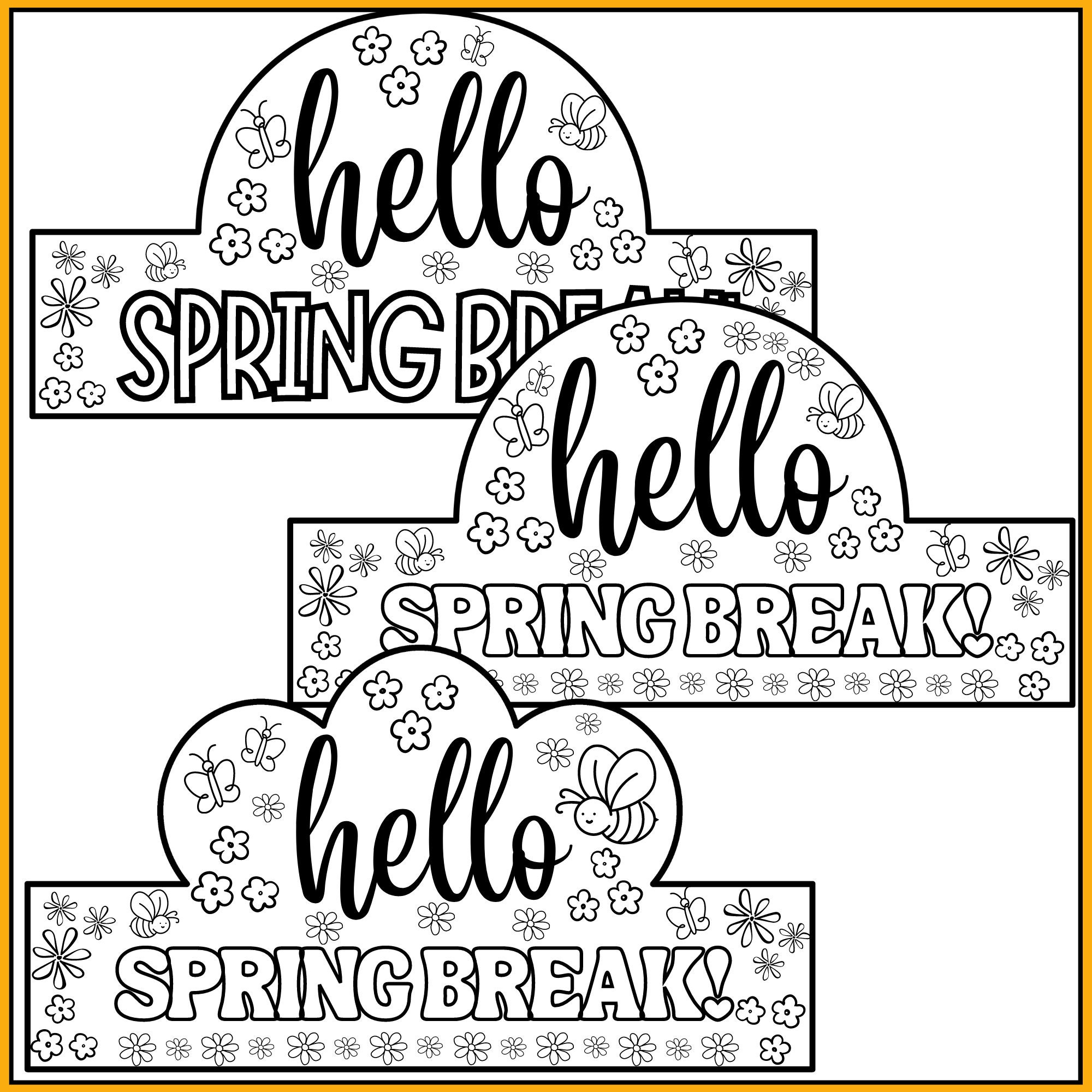 Spring-spring Break Hat Crowns Headband Craft Hello Spring Hello Spring ...