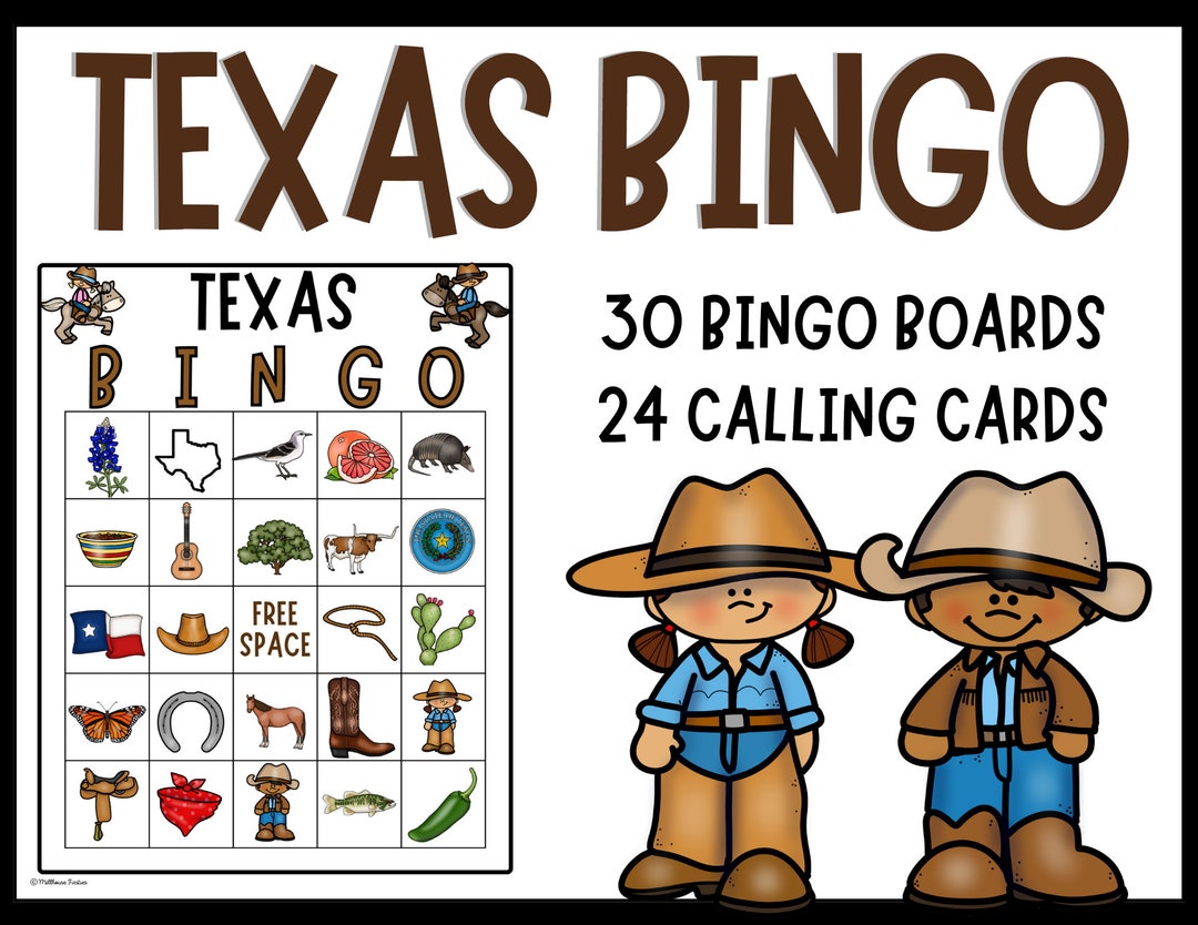 Texas BINGO Game -western, Rodeo, Cowboy, Symbols, Go Texan Day- Class ...