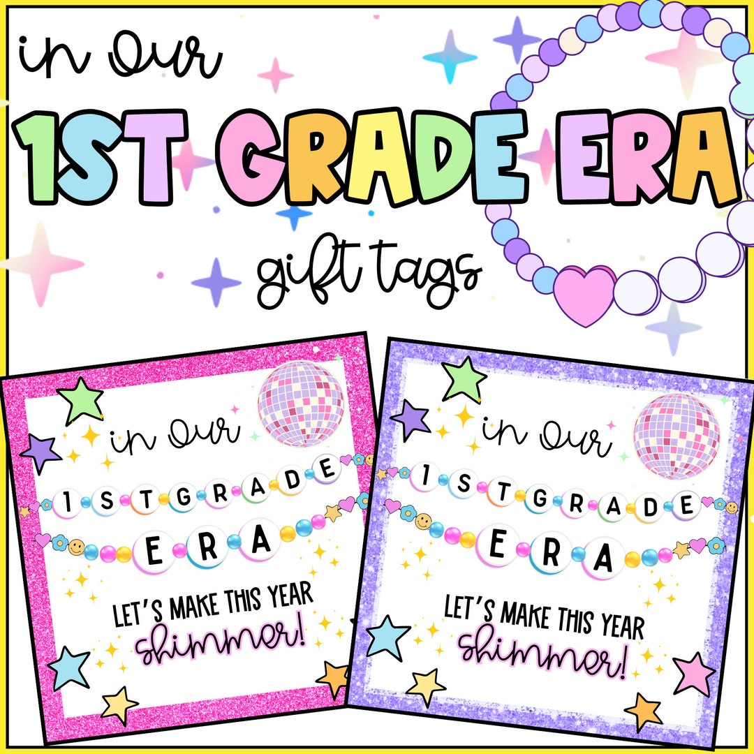 1st Grade Era Gift Tags: Back to School Friendship Bracelets - Etsy