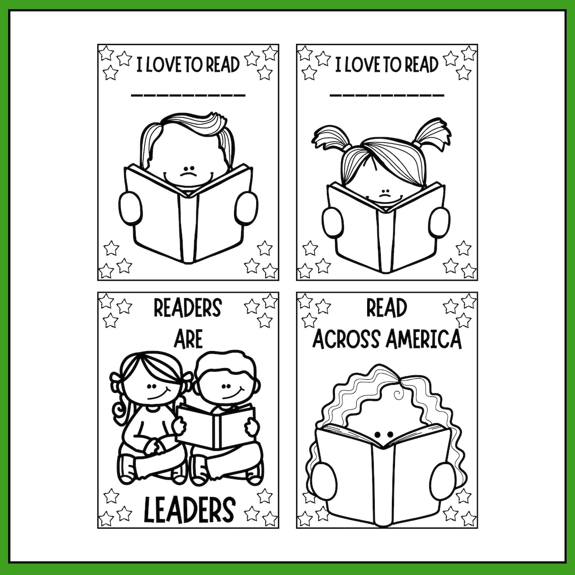 Reading - Read Across America Coloring Pages - 12 Coloring Sheets ...