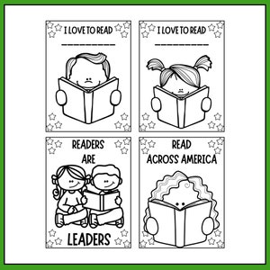 Reading - Read Across America Coloring Pages - 12 Coloring Sheets ...