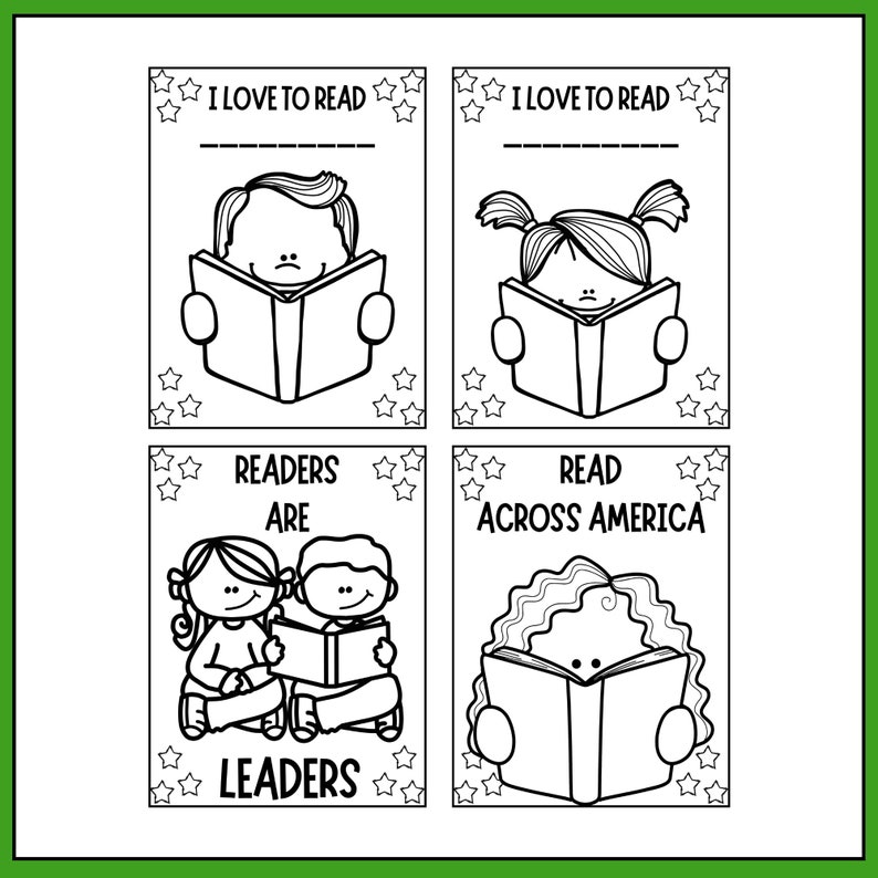Reading - Read Across America Coloring Pages - 12 Coloring Sheets ...