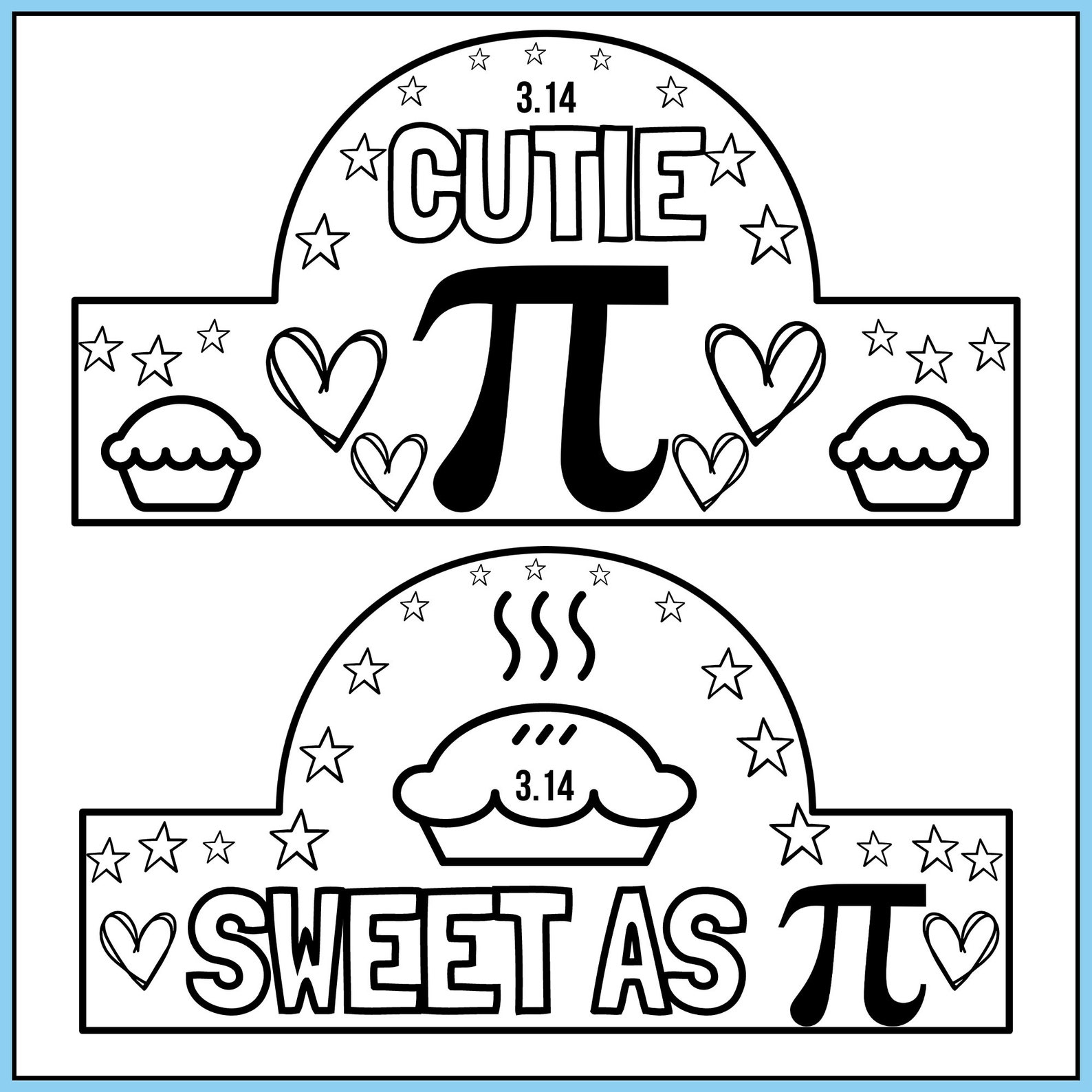 PI DAY Hat Crowns Headband Craft March 14 Cutie Pie - Etsy