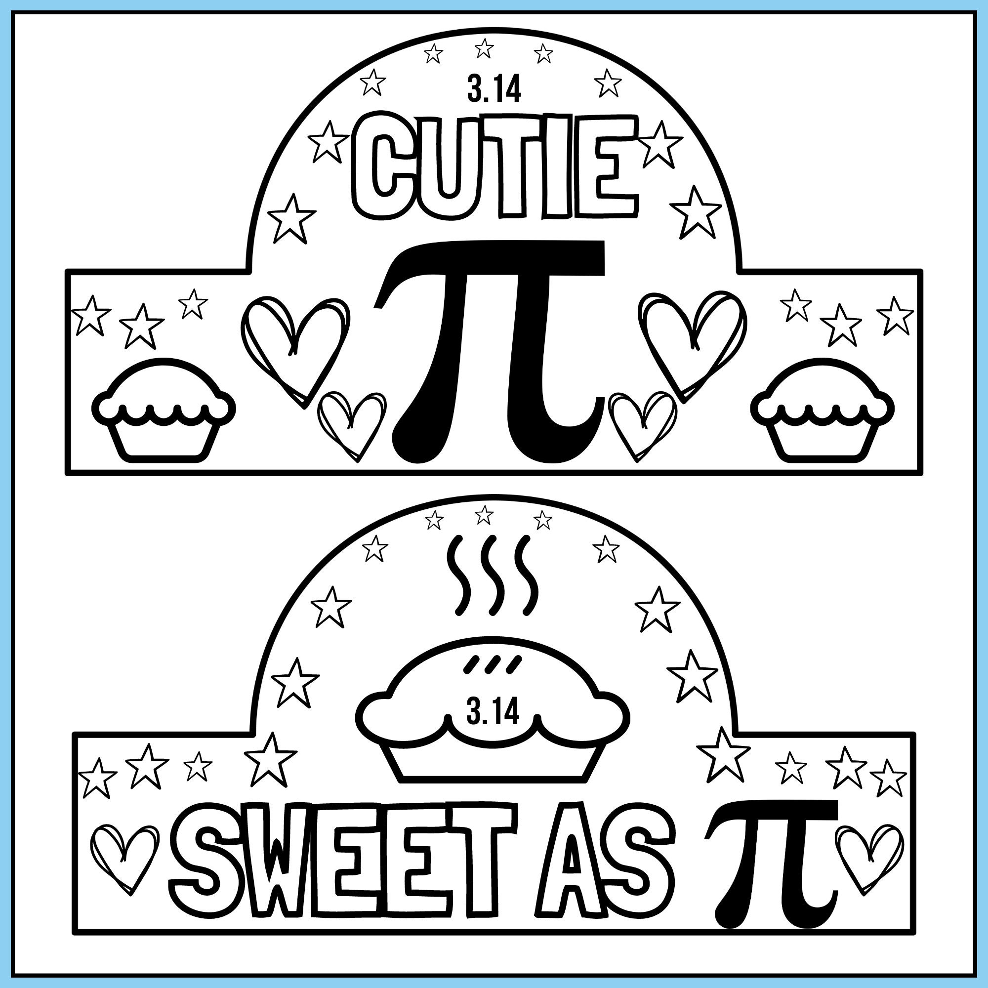 PI DAY Hat Crowns Headband Craft March 14 Cutie Pie - Etsy