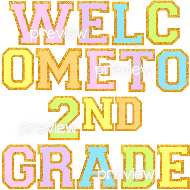 Pastel Varsity Letters Welcome to 2nd Grade Bulletin Board-back to ...