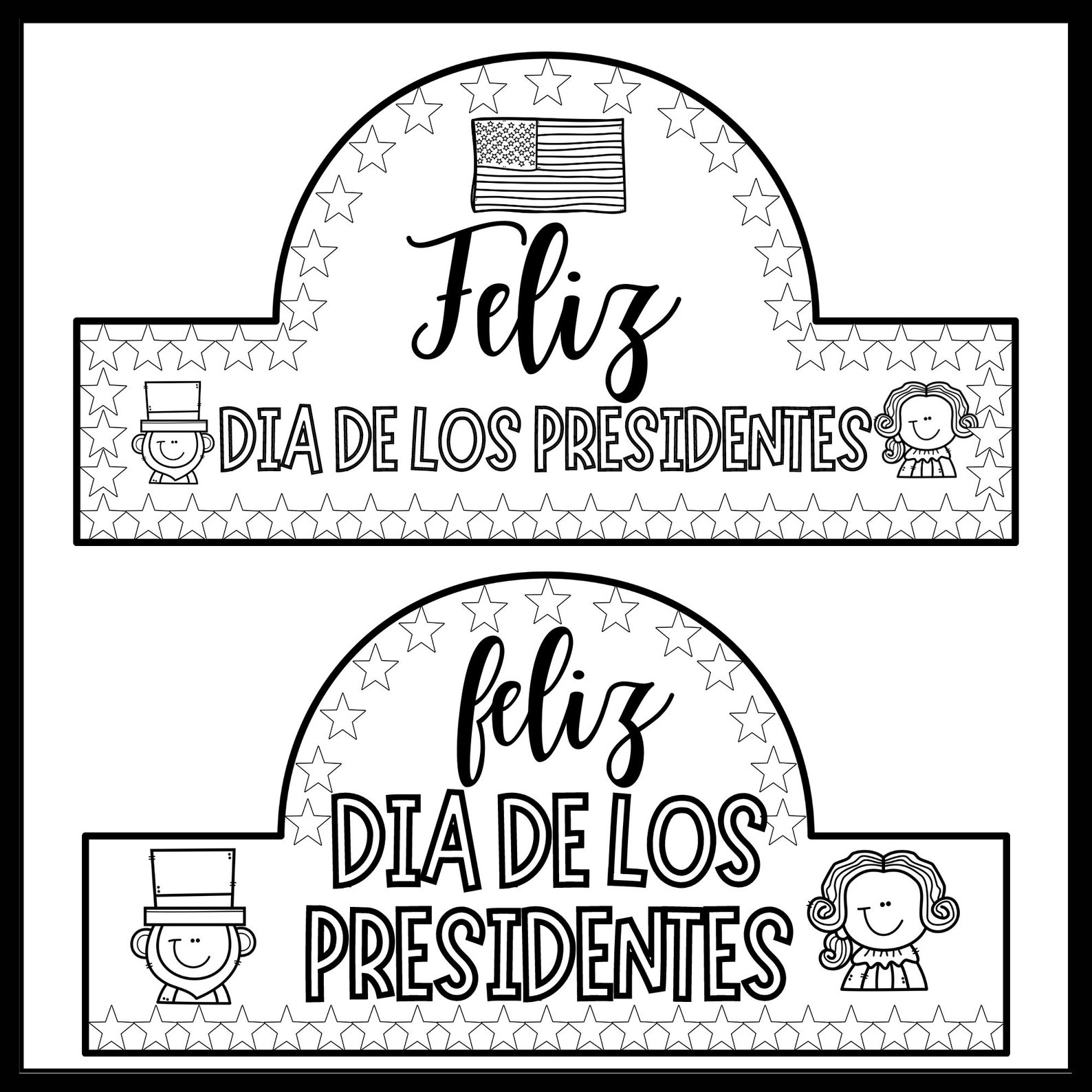 Presidents Day Crowns - Hats - Headbands - Craft for February - George ...