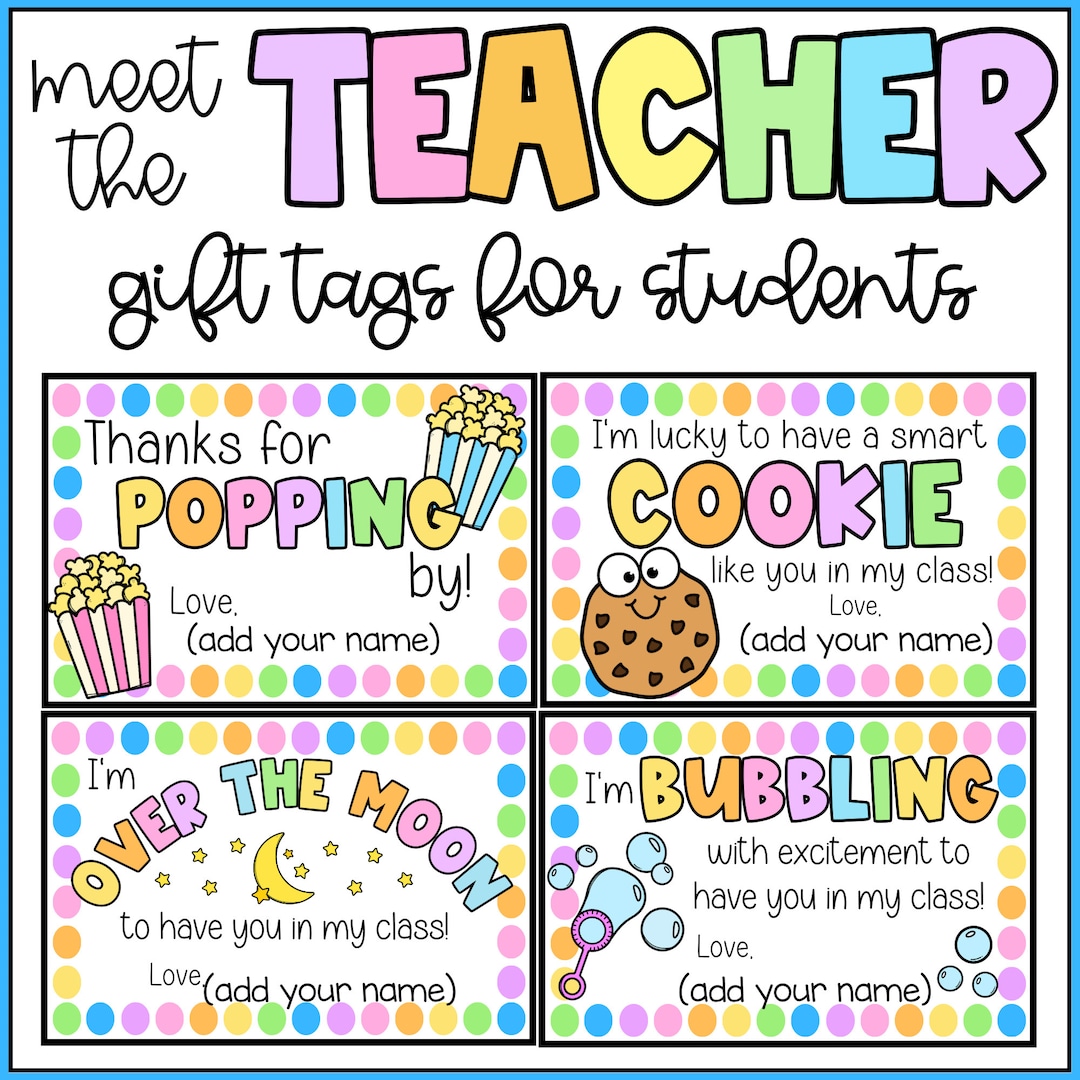 Back to School Gift Tags - Meet the Teacher Open House - Easy Gifts for ...