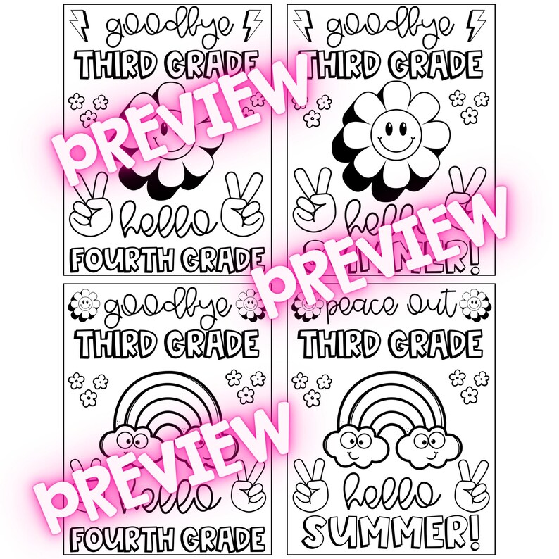 Goodbye 3rd Grade Coloring Pages-end of Year-peace Out Third Grade ...