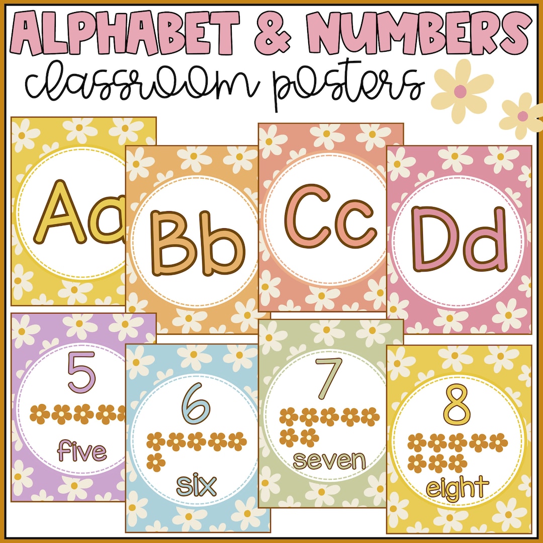 Boho Neutral Alphabet and Numbers 1-20 Posters - Classroom Decor ...