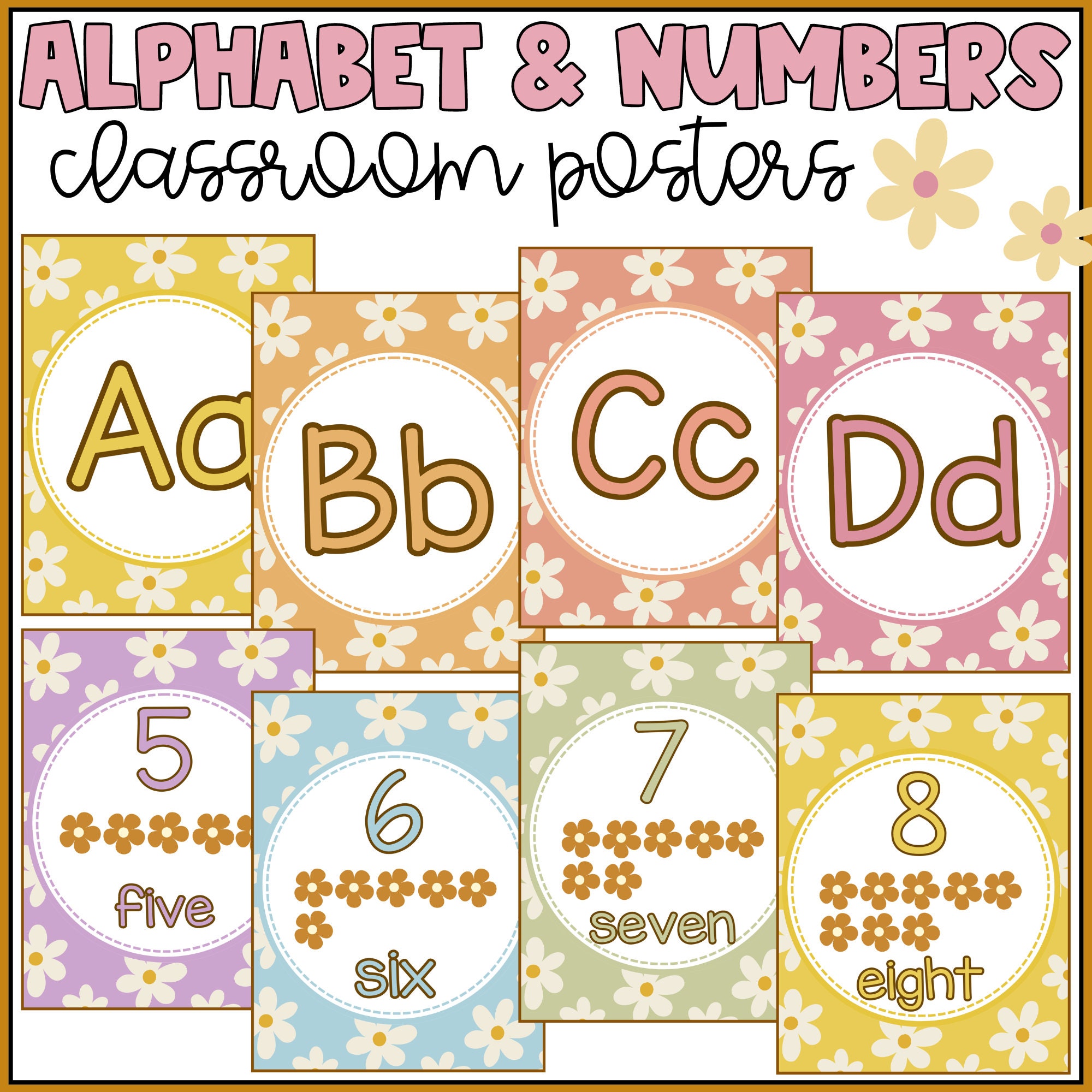 Boho Neutral Alphabet and Numbers 1-20 Posters - Classroom Decor ...