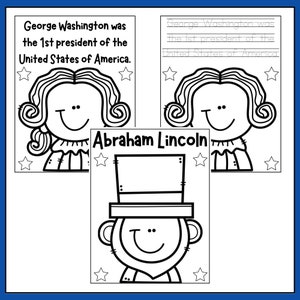Presidents Day Coloring Pages and Tracing - George Washington, Abraham ...