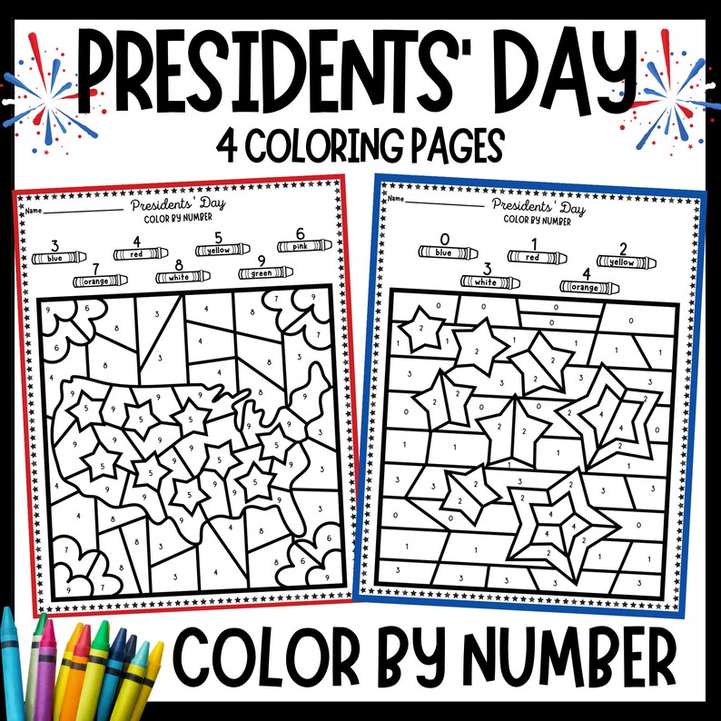 Presidents' Day Color by Number Coloring Pages-george Washington ...