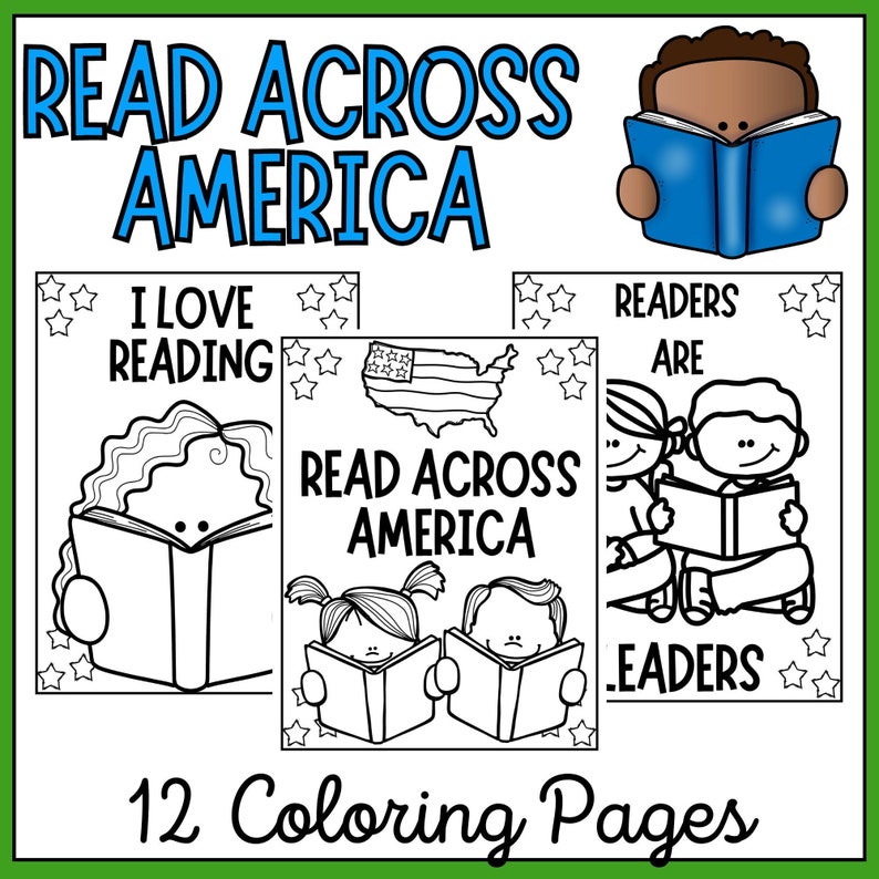 Reading - Read Across America Coloring Pages - 12 Coloring Sheets ...