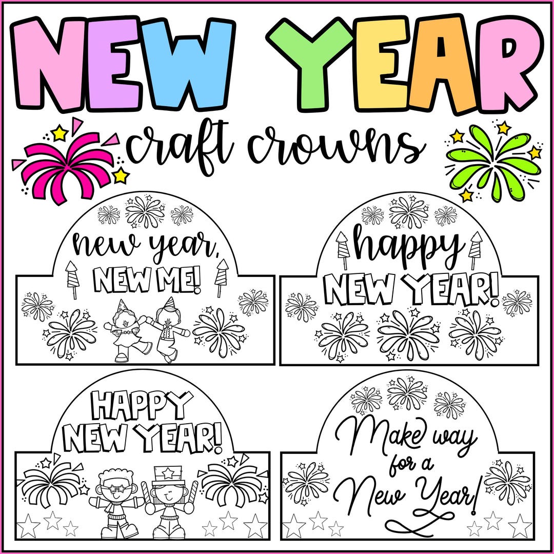 New Year Craft Crowns -hats -headbands- Happy New Year! New Year New Me ...