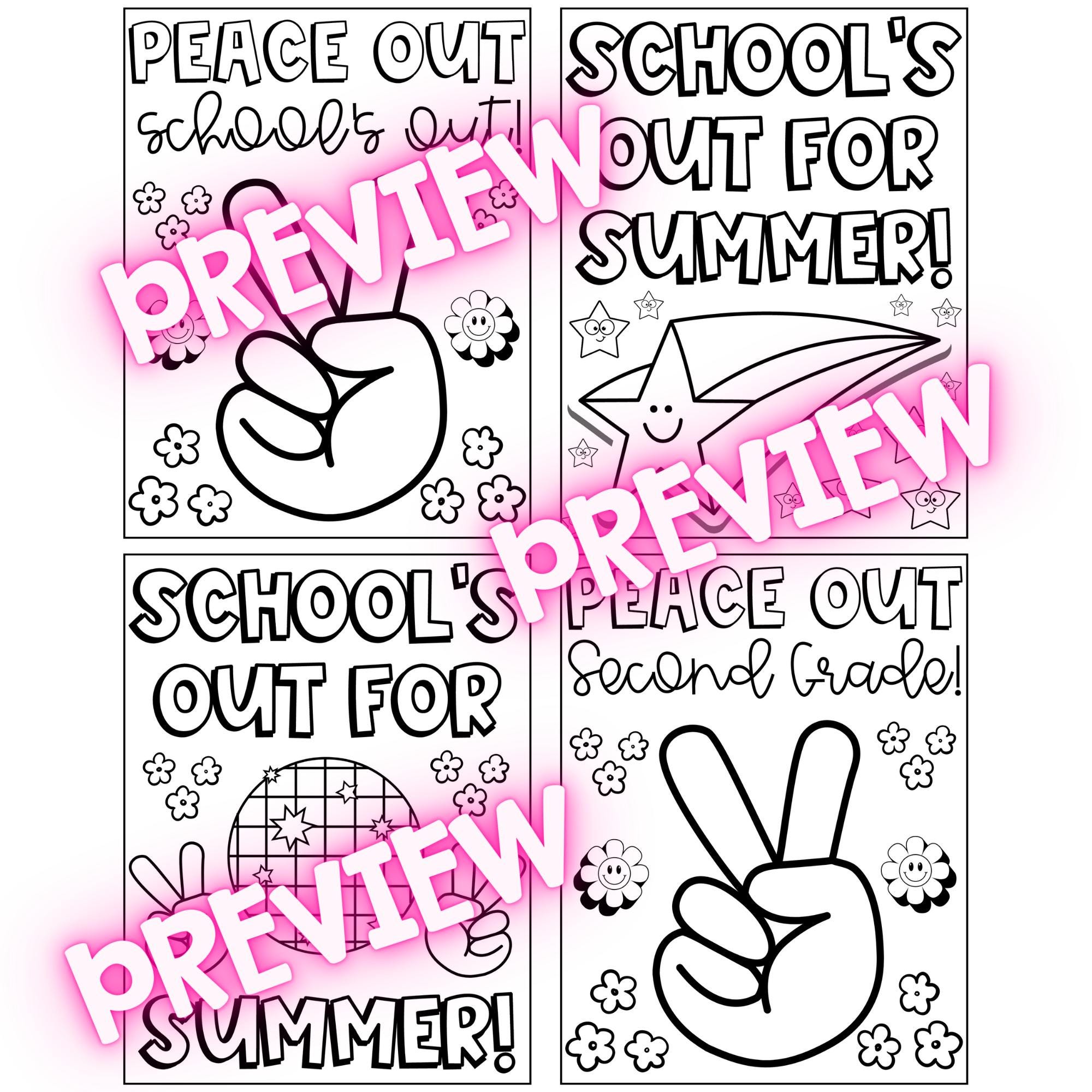 Goodbye 2nd Grade Coloring Pages-end of Year-peace Out Second Grade ...