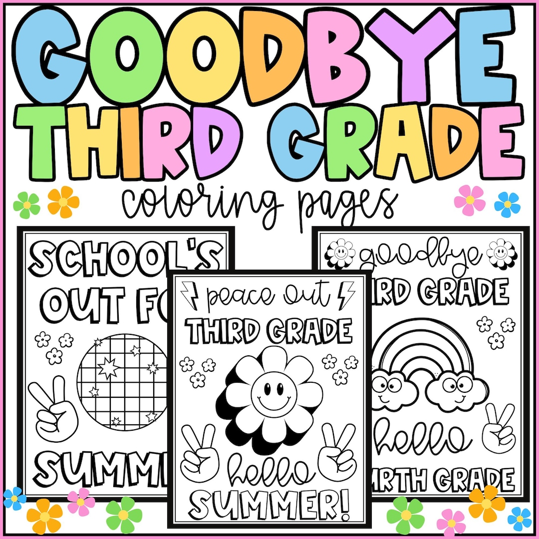 Goodbye 3rd Grade Coloring Pages-end of Year-peace Out Third Grade ...