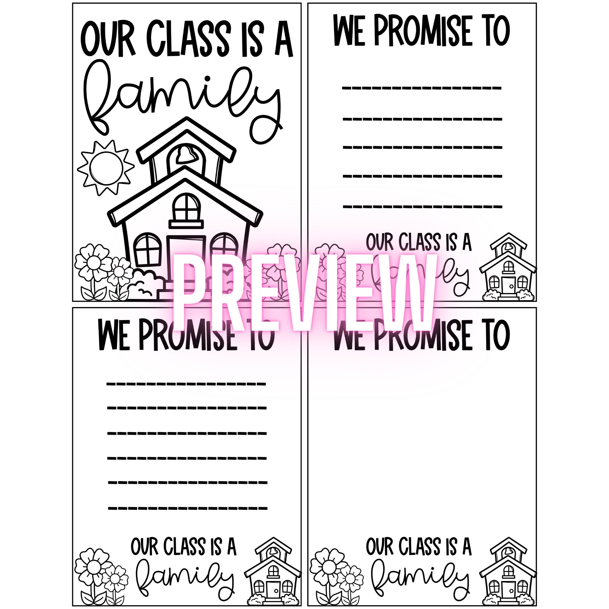 Back to School - Our Class is a Family Activities - Coloring Pages and ...