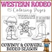 Western Rodeo Coloring Pages - Cowboy and Cowgirl Coloring Sheets - Etsy