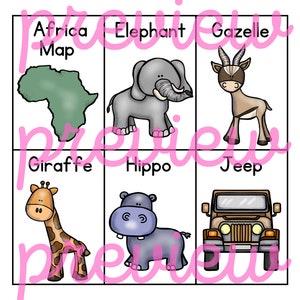 Safari BINGO Game - Class or Party Game for African Safari Theme - Etsy