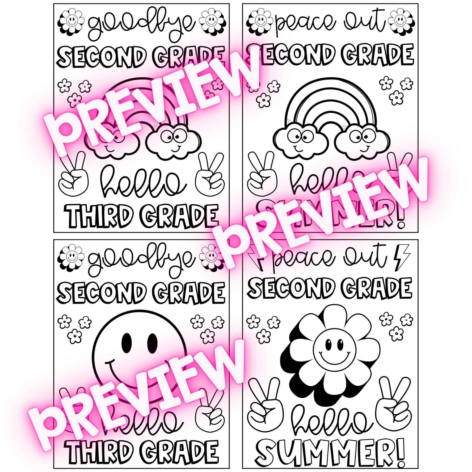 Goodbye 2nd Grade Coloring Pages-end of Year-peace Out Second Grade ...