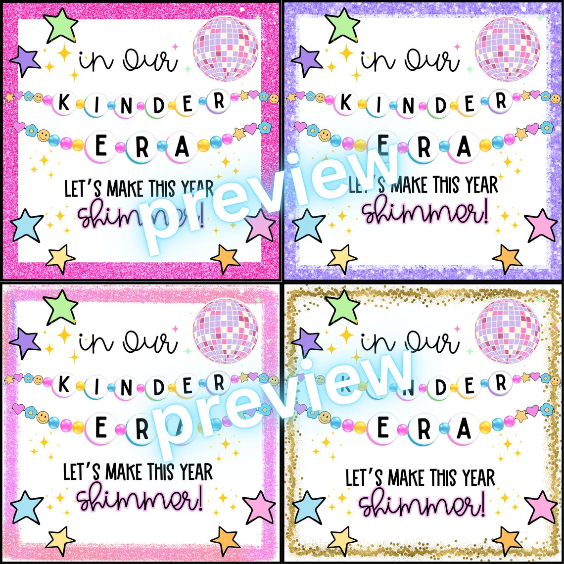 In Our Kindergarten Era Gift Tags -kinder Era- Friendship Bracelets ...