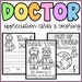 Doctor Appreciation Coloring Pages and Cards-community Helpers Thank ...