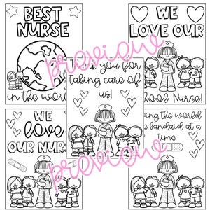 School Nurse Appreciation Day- Thank You Coloring Pages and Writing ...
