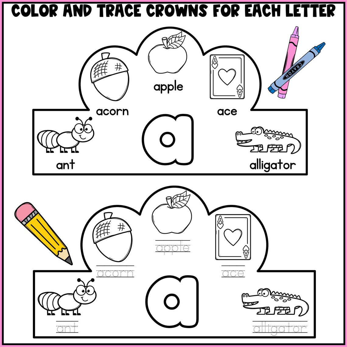 Alphabet Crowns - Letter Sounds ABC Craft Hats - Etsy