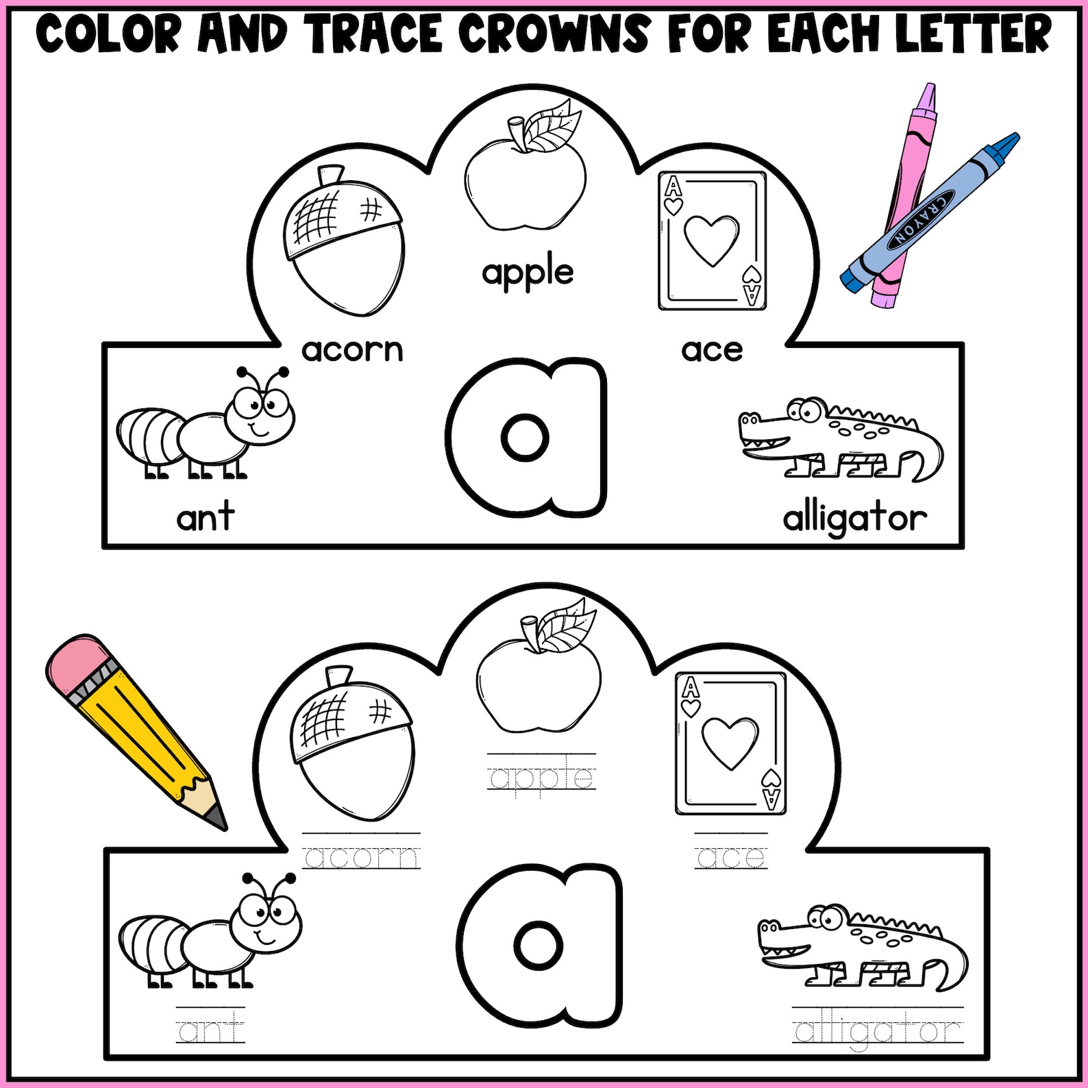 Alphabet Crowns - Letter Sounds ABC Craft Hats - Etsy