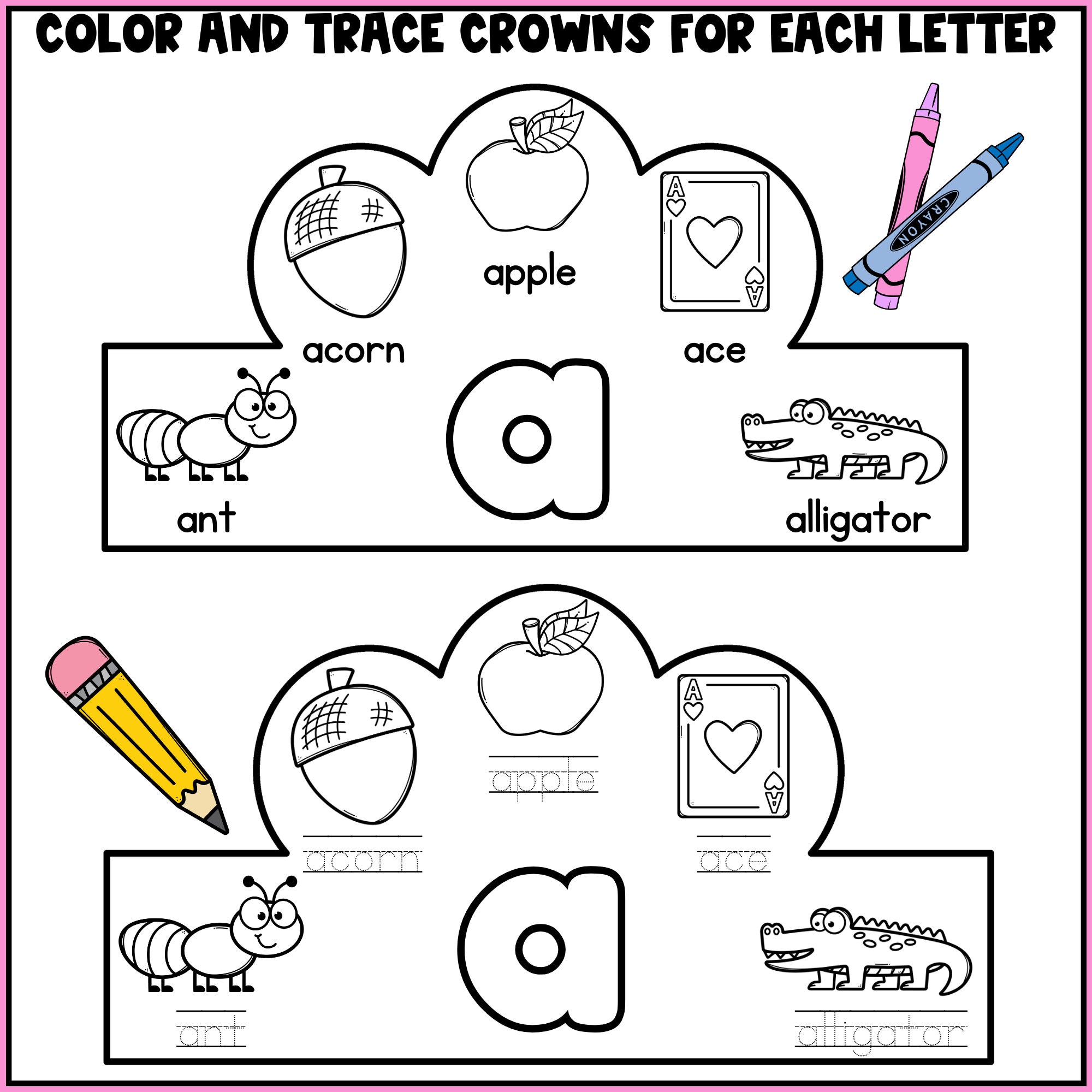 Alphabet Crowns - Letter Sounds ABC Craft Hats - Etsy