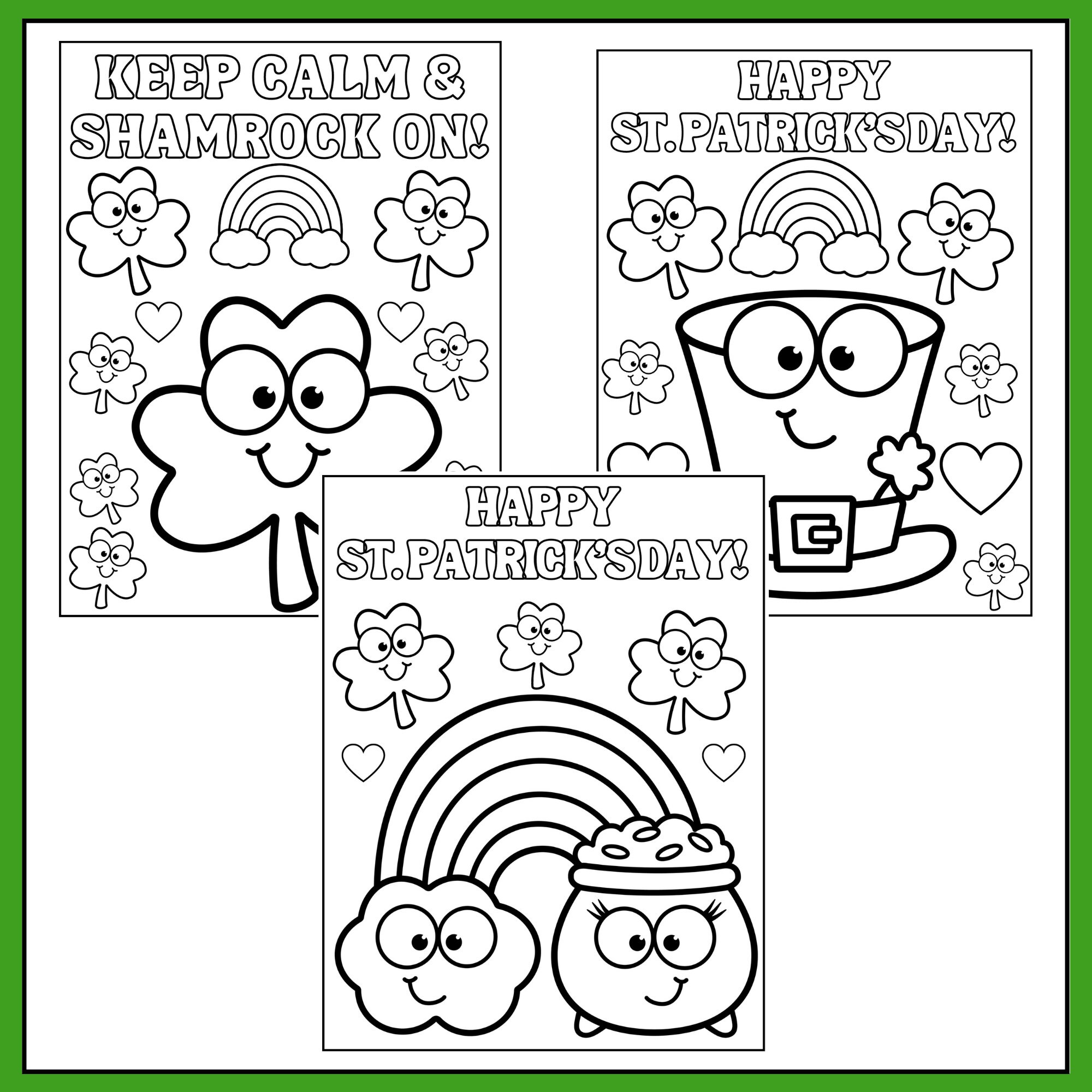 St. Patrick's Day Coloring Pages Shamrock, Leprechaun, March Coloring ...
