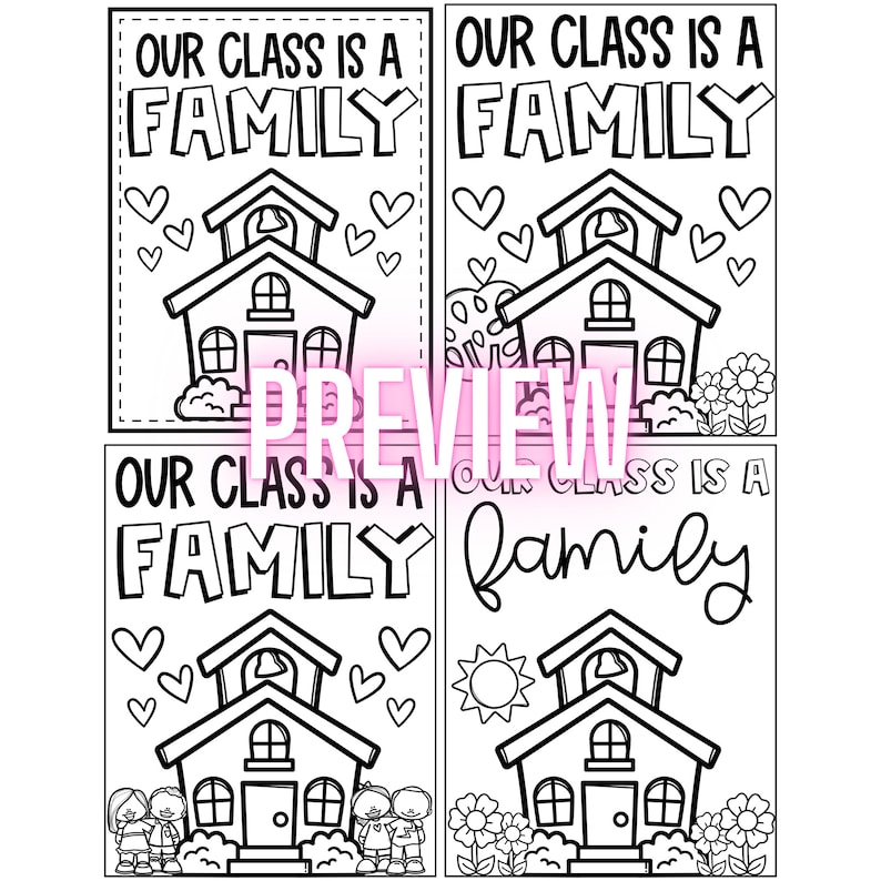 Back to School - Our Class is a Family Activities - Coloring Pages and ...