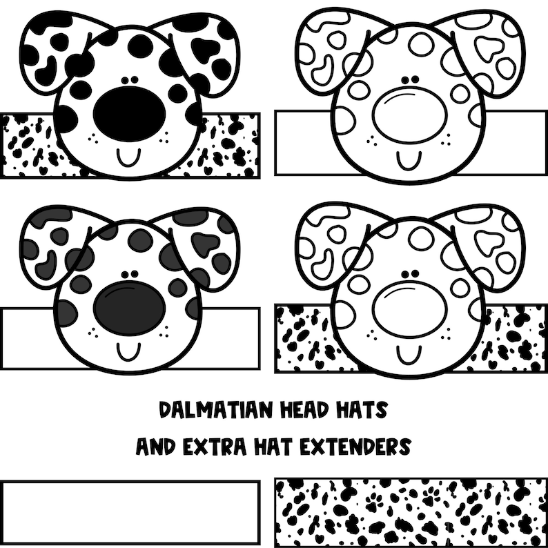 Dalmatian Dog Headbands and Hats - 101 Day Hats - Dalmatian Ears ...