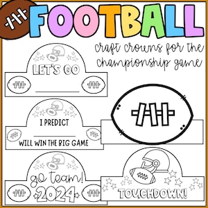 SUPER Football Championship Game Crown Crafts! Hats-headbands ...