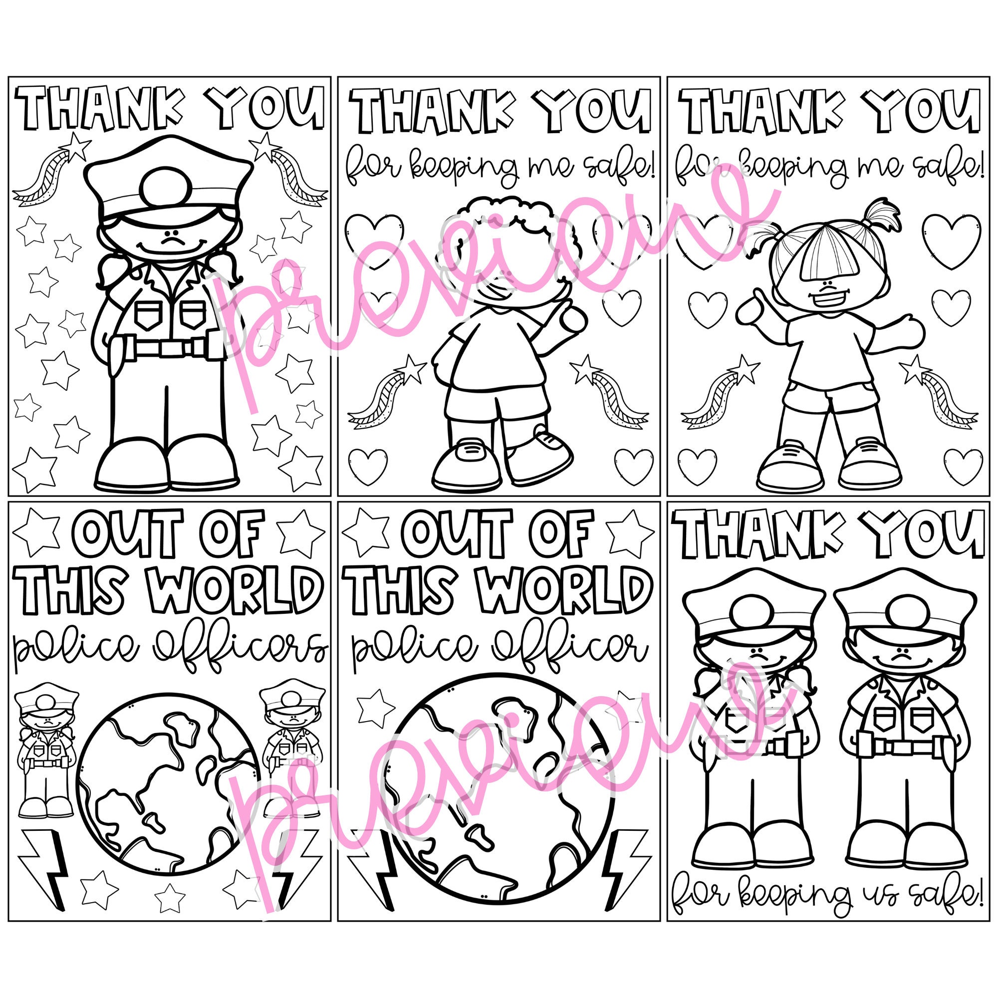 Law Enforcement Appreciation Day- Police Officer Pages Cards-community ...