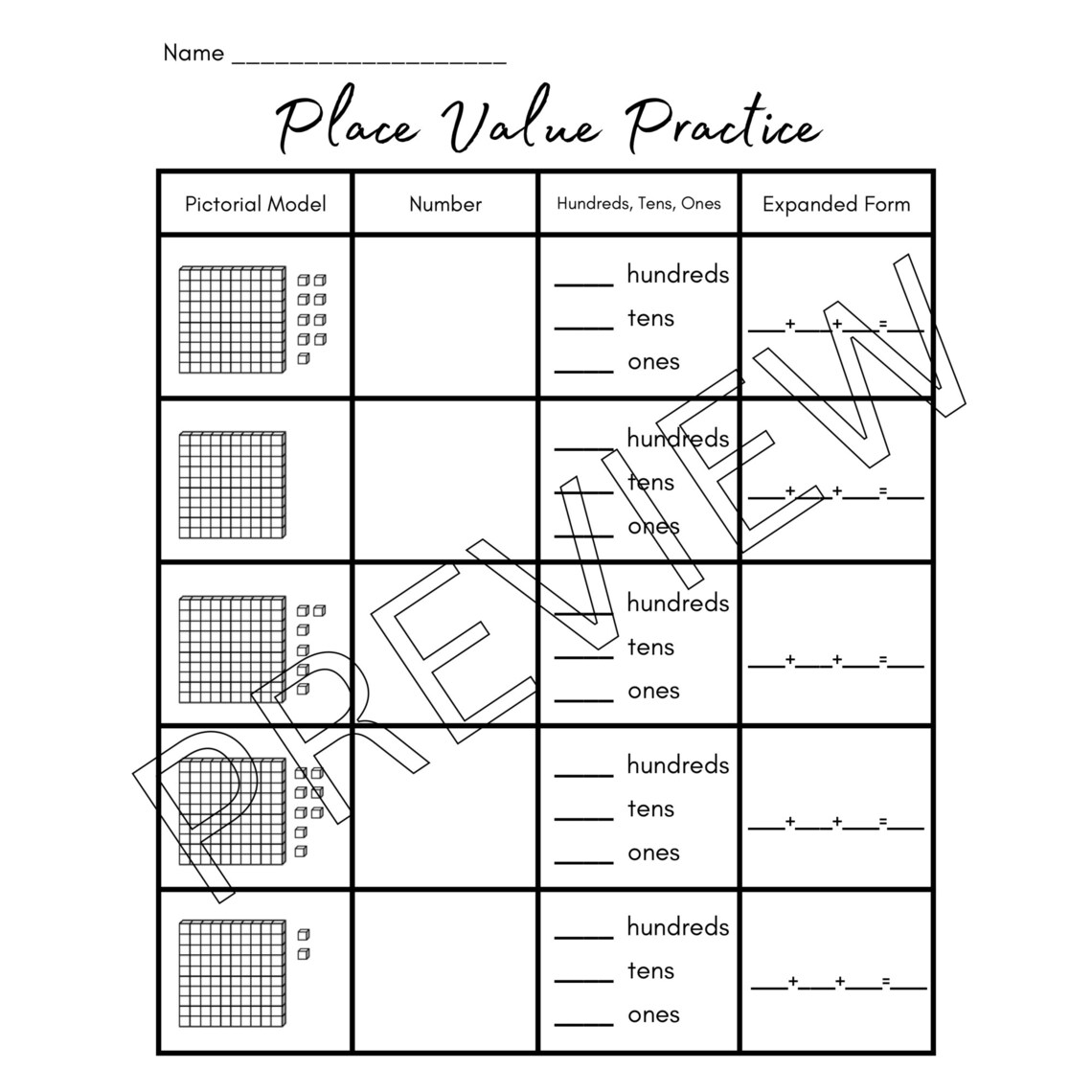Place Value Cards, Puzzles, and Worksheets for Numbers up to 120 - Etsy