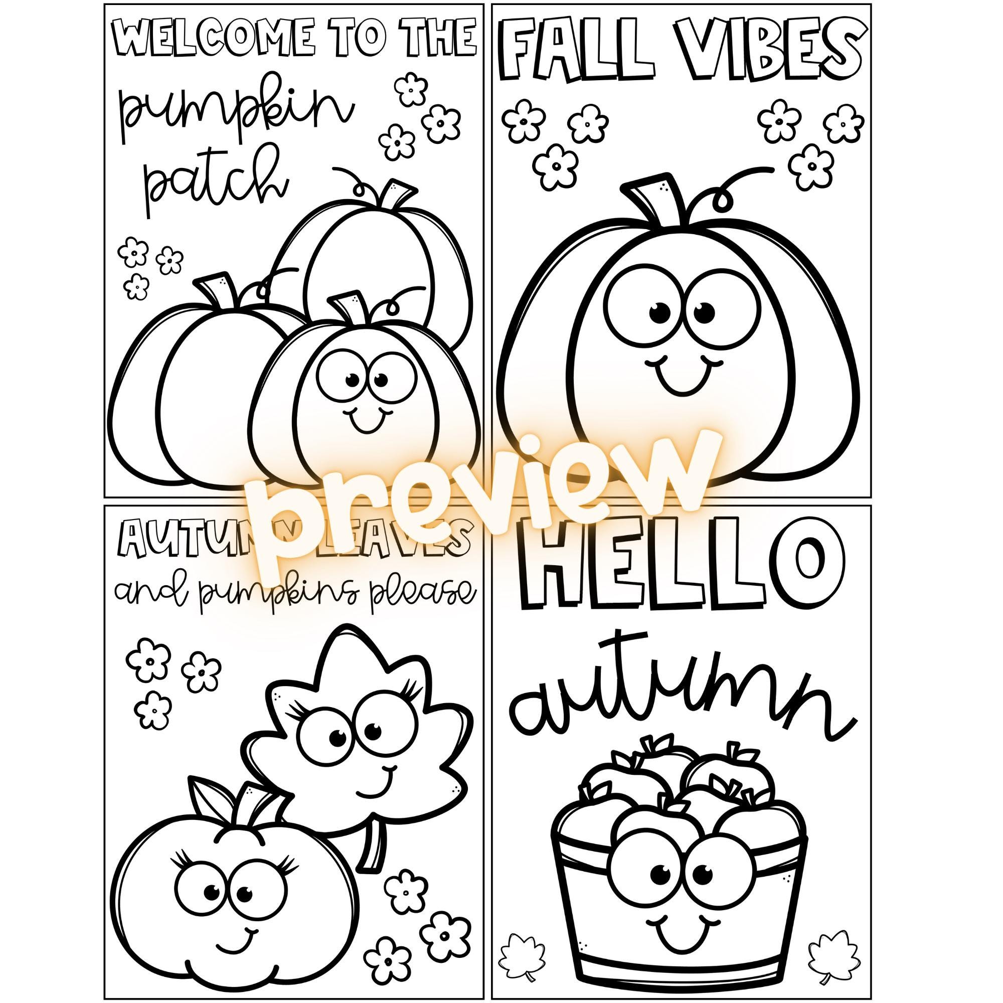 First Day of Fall Coloring Pages Autumn, September, October Coloring ...