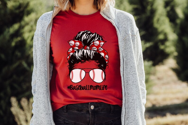 Messy Bun Baseball Mom Shirt, Messy Bun Baseball Tshirt, Baseball Mom ...
