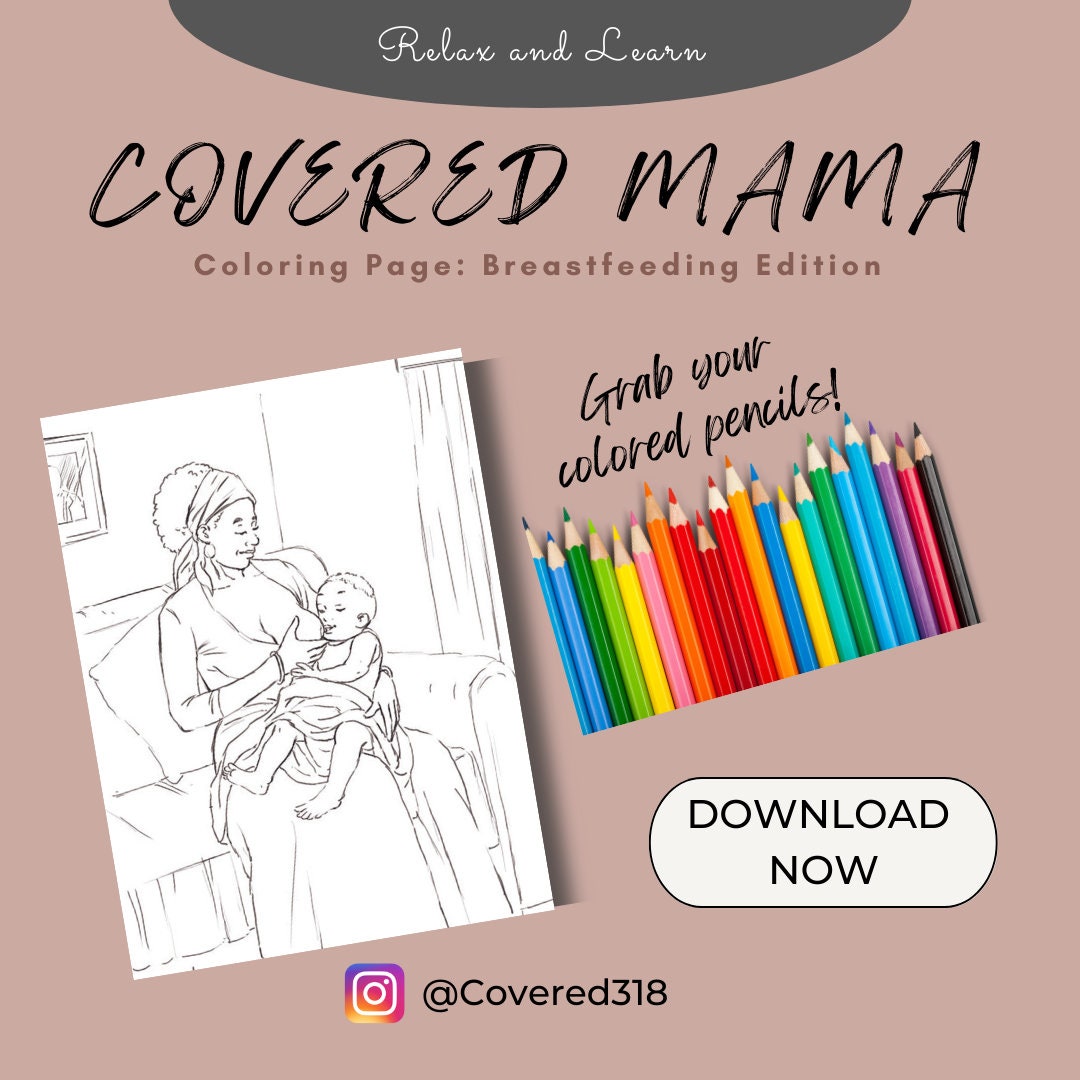 Covered Mama Coloring Page: Breastfeeding Mother DOULA/CHILDBIRTH ...