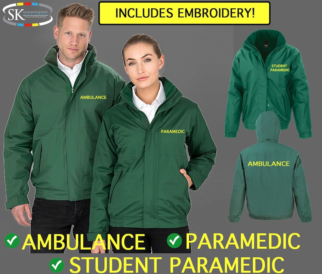 Embroidered Ambulance Paramedic Waterproof Thermal Jacket First Aid ...