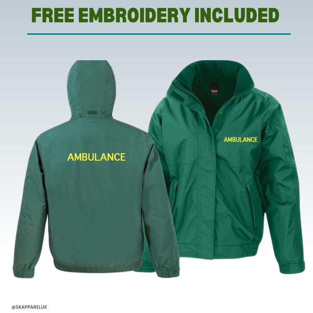 EMBROIDERED- Ambulance Paramedic Waterproof Thermal Jacket First Aid ...