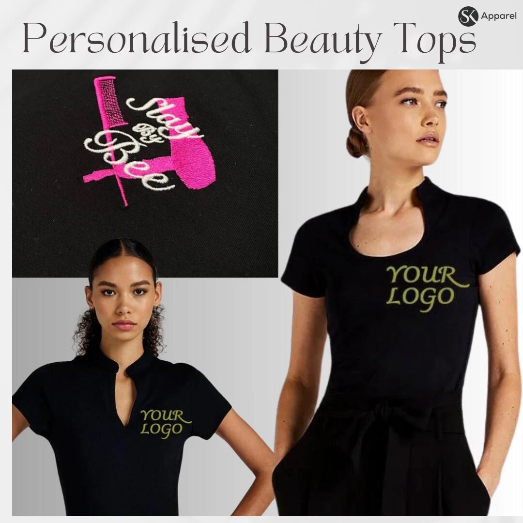 Personalised Workwear Small Business Embroidered Scrub Top Tshirt Tunic ...