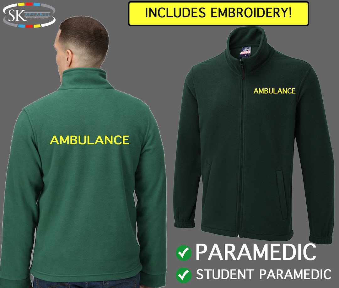Embroidered Ambulance Paramedic Waterproof Thermal Fleece Jacket First ...
