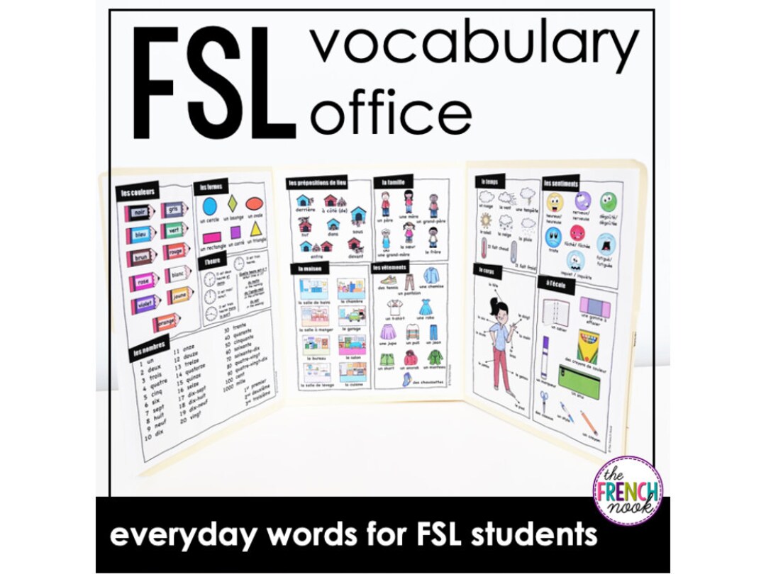 French Picture Dictionary | FSL Teaching Resource - Etsy